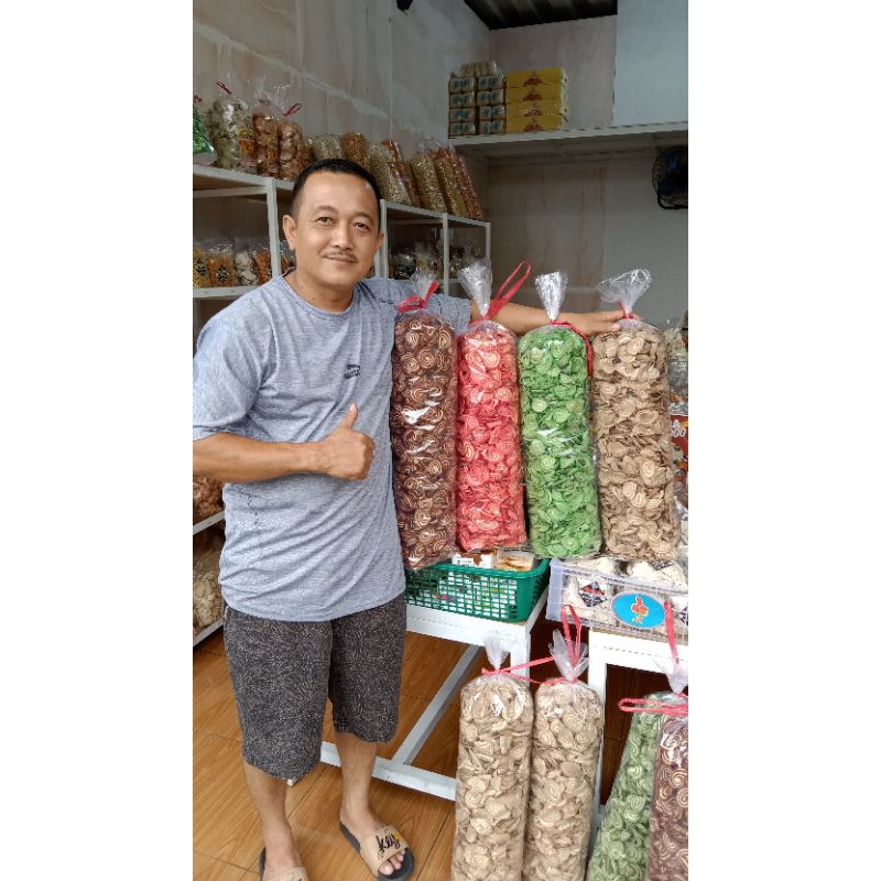 Jual kuping gajah Mega Snack cemilan sehat renyah manis dan gurih (1kg ...