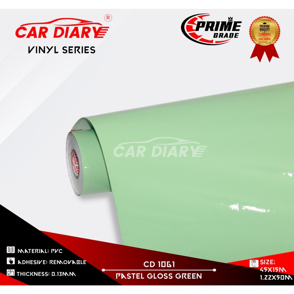 Jual STIKER DEREK VINYL PASTEL GLOSS GREEN / VINIL CAR DIARY / STICKER ...