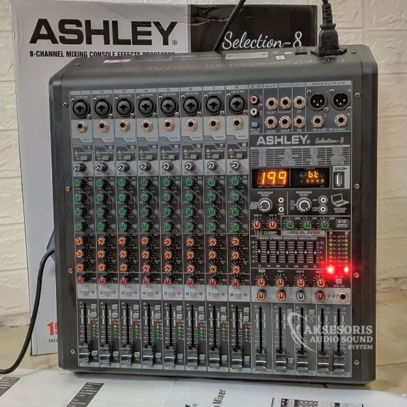 Jual Mixer ASHLEY Selection 8 TERBARU Efek Digital Reverb 199Dsp Grub 1dan2 Original Produk ...