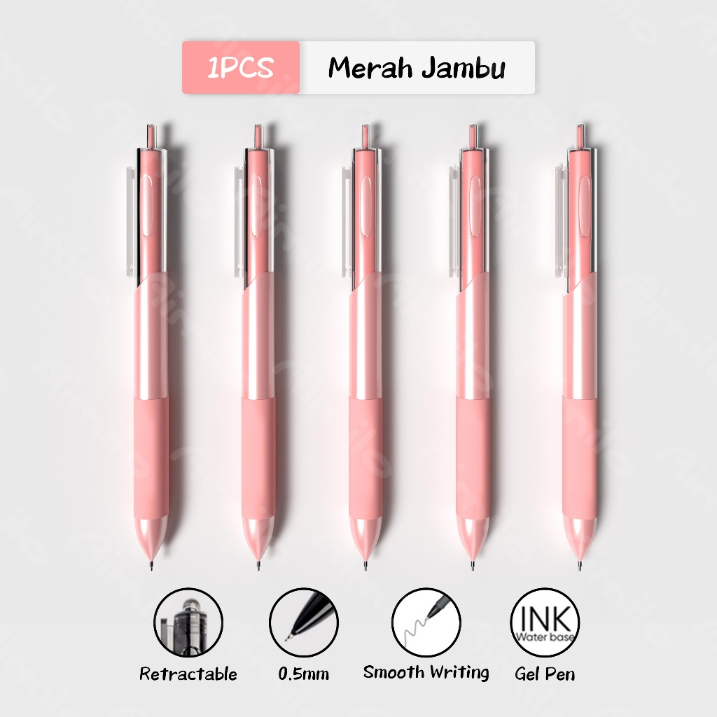 Jual [READY] Aimilo Gel Pen Pulpen Gel Retractable 4 Warna 0.5mm 1 PCS ...