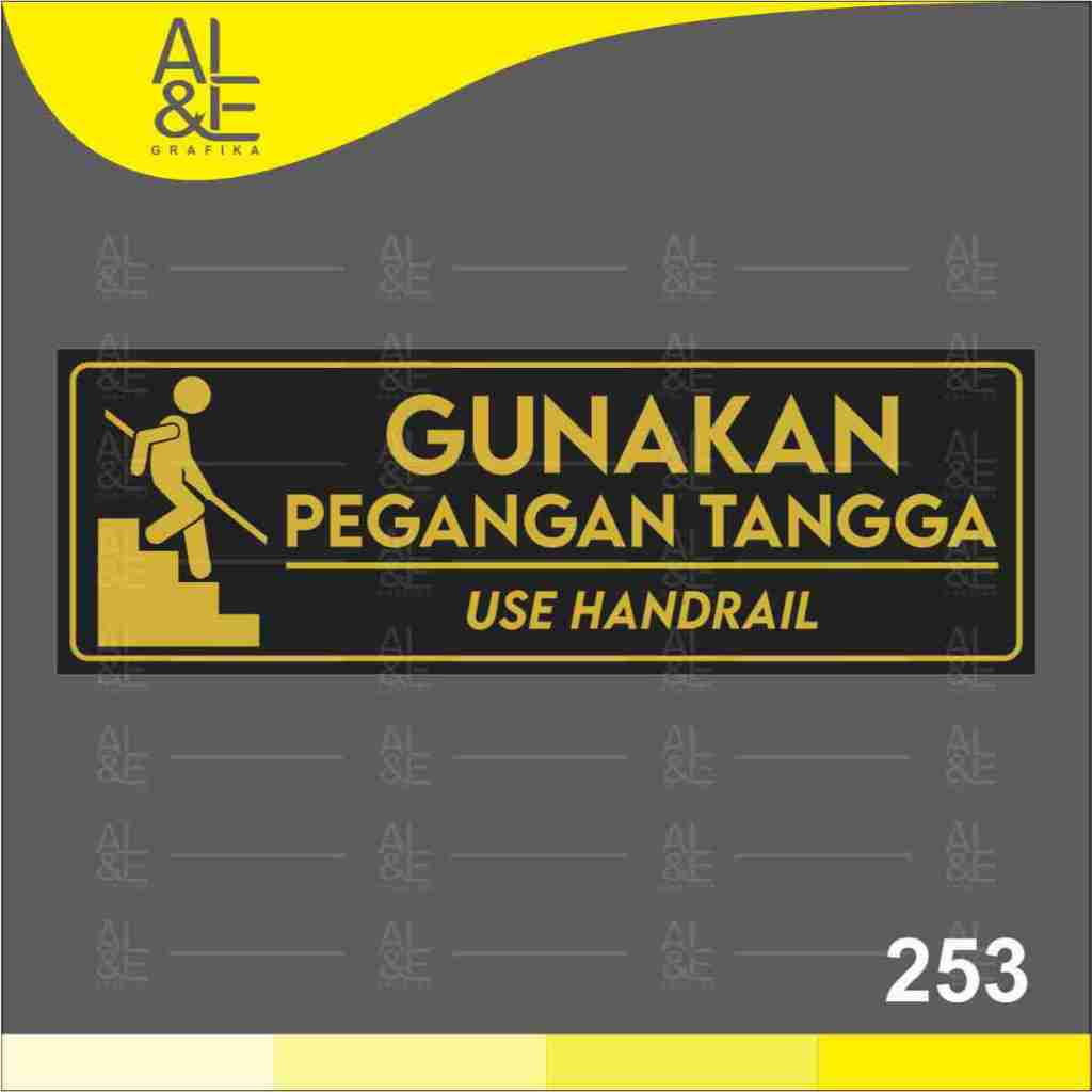 Jual 253 - STIKER GUNAKAN PEGANGAN TANGGA - GOLD - VINYL STIKER RITRAMA ...