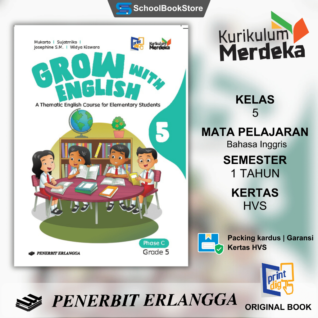 Jual Buku ERLANGGA BAHASA INGGRIS KELAS 5 SD Kurikulum Merdeka MATA ...