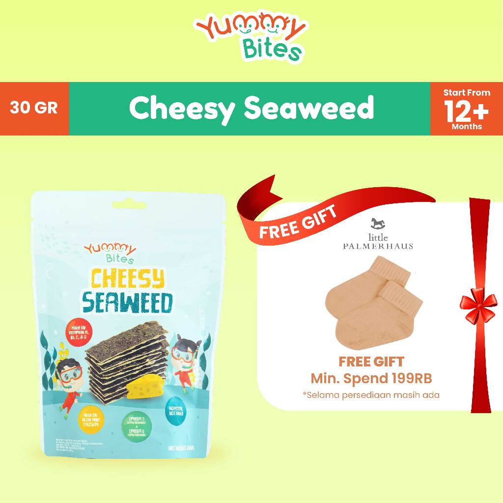 Jual [NIKITA WILLY EXCLUSIVE] Yummy Bites Cheesy Seaweed 30 GR Snack ...