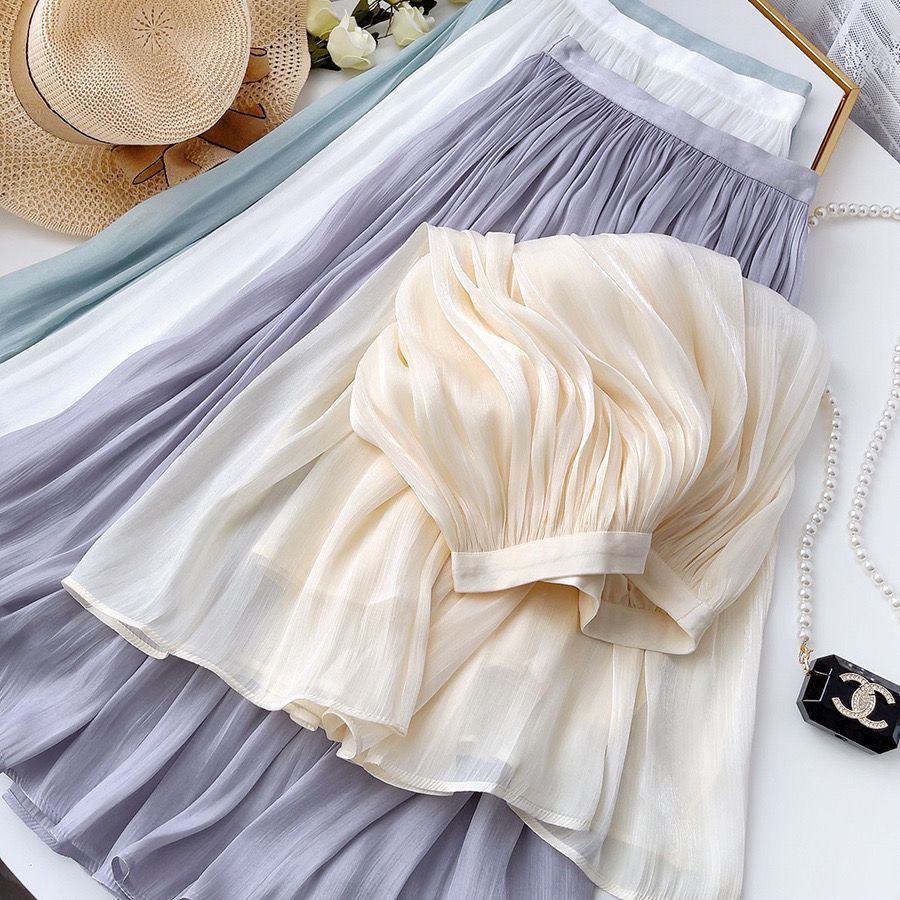 Jual [VERONICA]rok maxi shimer pinggang karet plisket hijab friendly ...