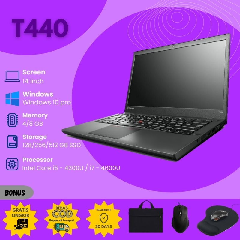 Jual LAPTOP LENOVO THINKPAD T440 T440S CORE i5 i7 GENERASI 4 LAYAR 14 ...