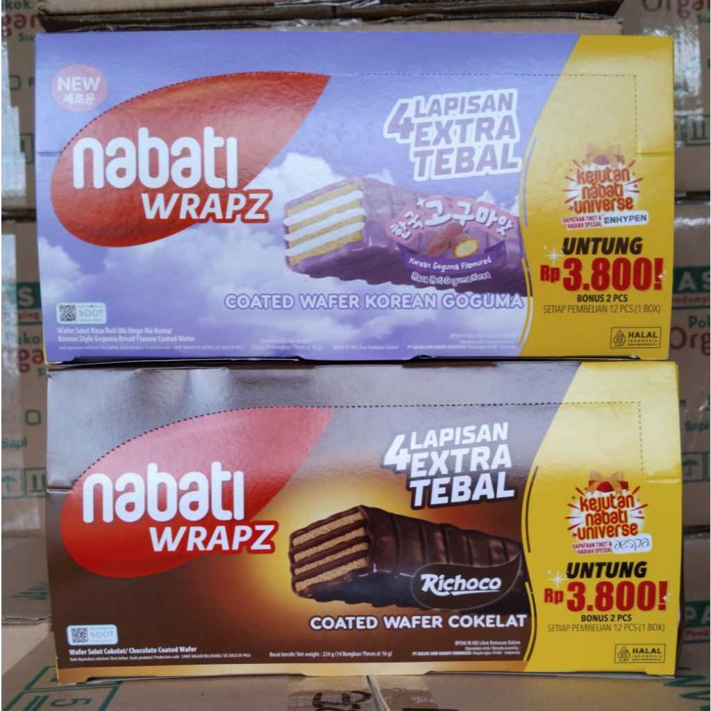 Jual Nabati WRAPZ Wafer Coated ~ 12 pcs x 16 gr BOX | Shopee Indonesia