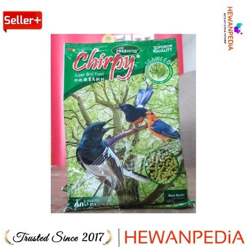 Jual CHIRPY SEAWEED HIJAU SUPER BIRD FOOD 400 gr Hewanpedia - pakan ...