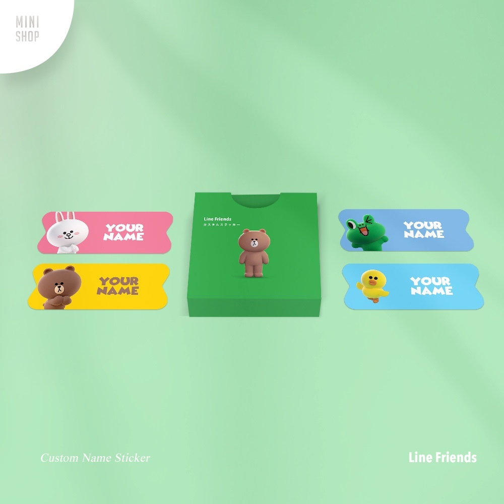 Jual Stiker Nama Custom Waterproof Line Friends ( Brown Cony Sally ...