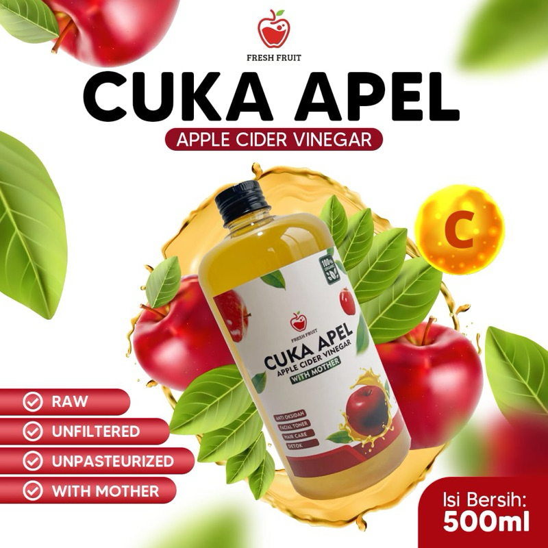 Jual Cuka Apel Premium 500ML With The Mother - Cuka Apel Original ...