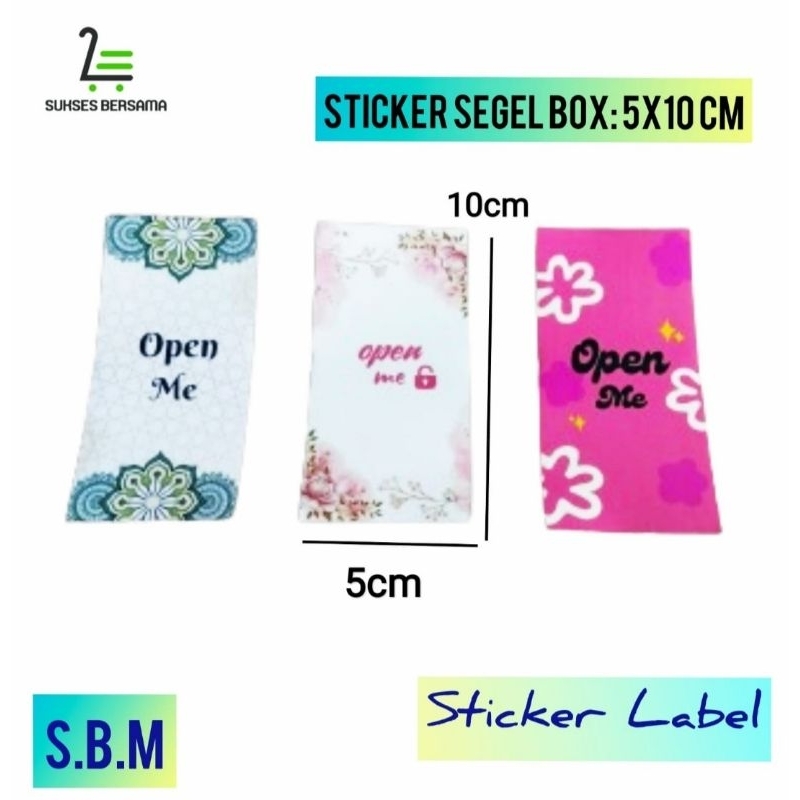Jual Stiker Segel Box 5x10 cm (1 pcs)/Stiker Label OPEN ME/Sticker ...