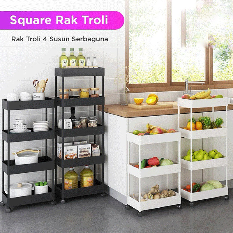 Jual Rak Susun Serbaguna 4 Tingkat Dengan Roda Rak Kamar Mandi Bahan ...