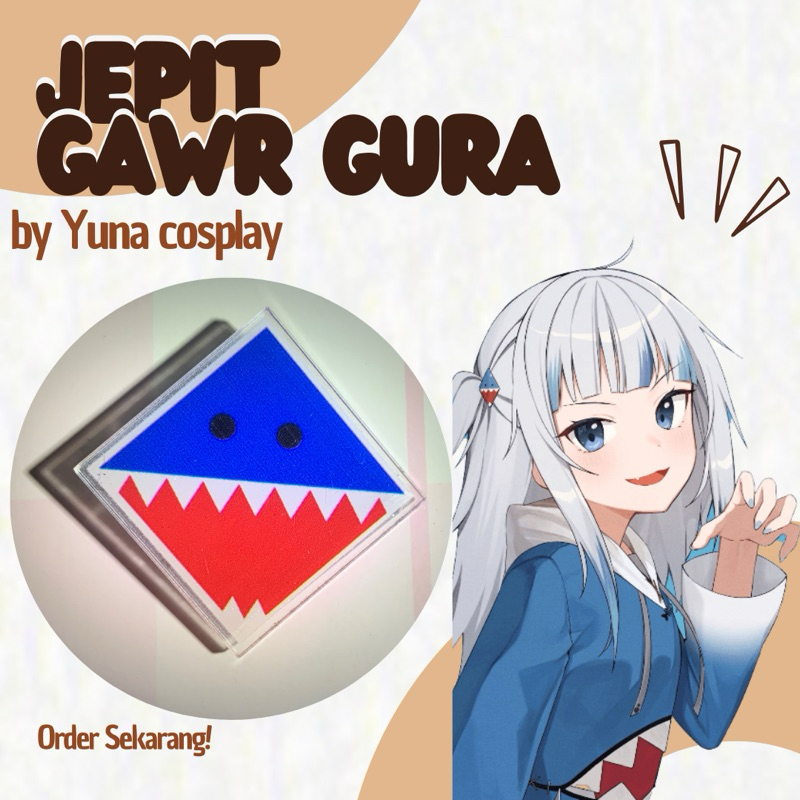 Jual Jepit rambut cosplay gawr gura accesories aksesoris gura hololive ...
