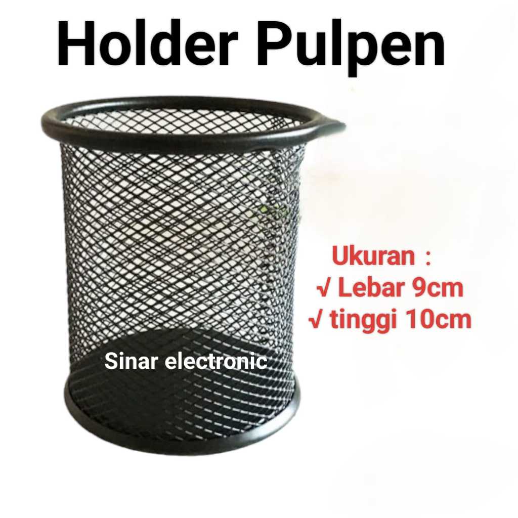 Jual Tempat Pulpen Jaring bahan Besi / Pen Stand Bulat Stainless Steel ...