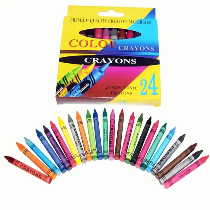 Jual Pensil Crayon Set 24Pcs Warna Krayon Mewarnai Gambar Untuk Anak ...