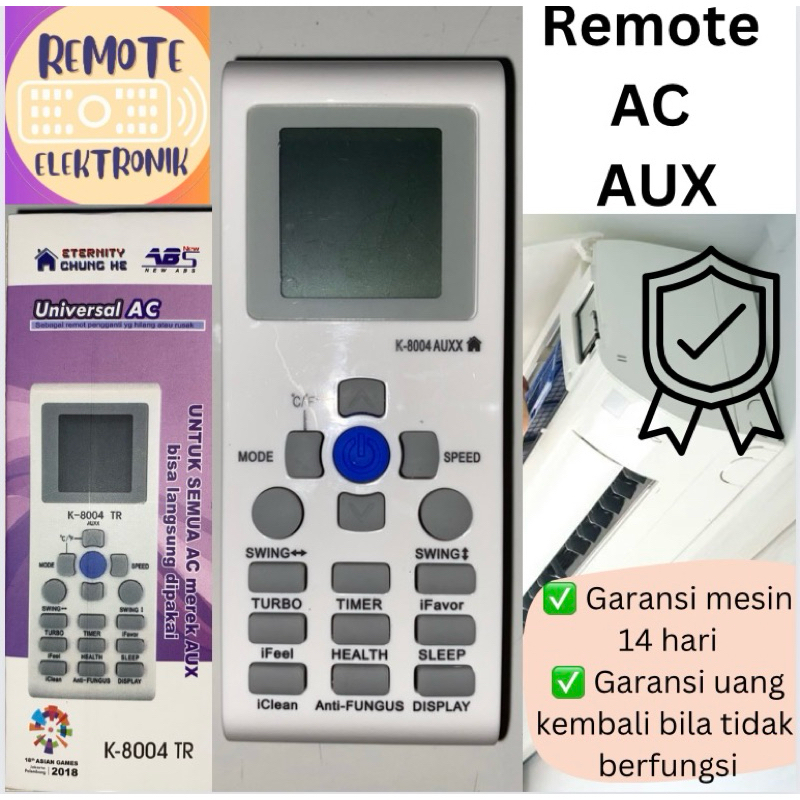 Jual REMOTE AC AUX MULTI LANGSUNG PAKAI (K-8004TR) | Shopee Indonesia