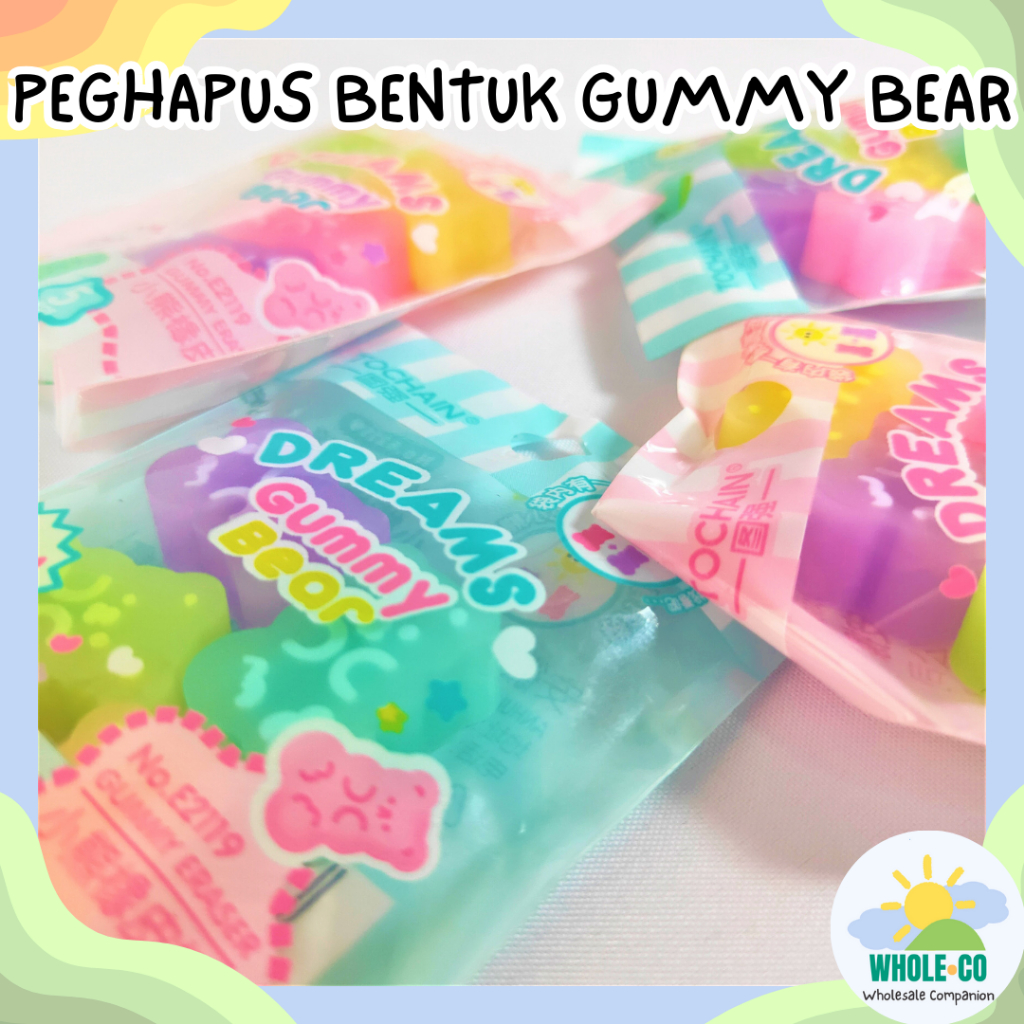 Jual Penghapus Bentuk Gummy Bear 1 Set isi 5 Premium Candy Permen Lucu ...