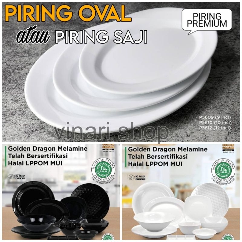 Jual 3 Pcs Piring Melamin Oval/Lonjong/Lodor 10 Inch(P5610)Series ...
