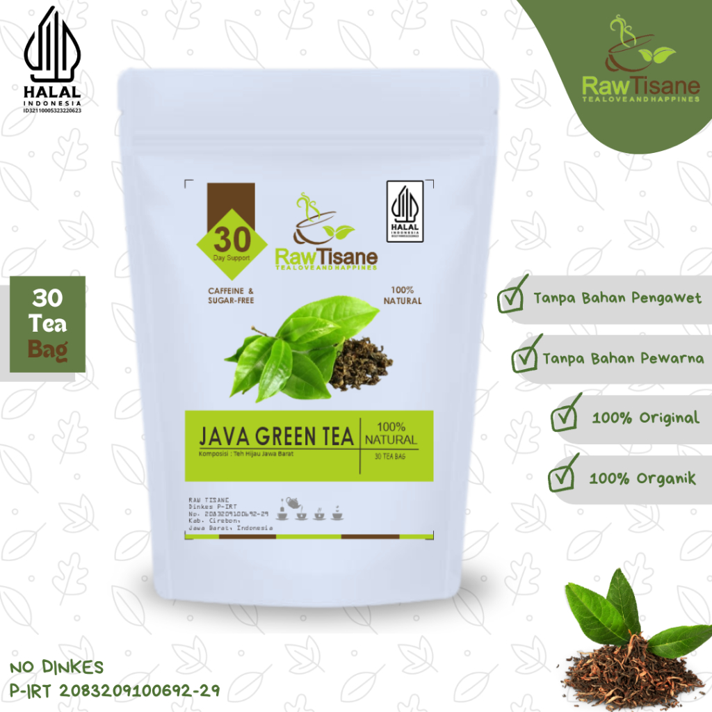Jual RAW TISANE Java Green Tea : Teh Celup Hijau Jawa Isi 30 Tea Bag ...