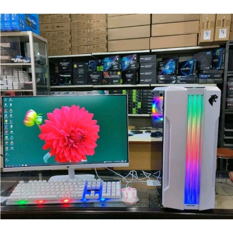 Jual PC Gaming Editing core i7 Ram 16 gb Ssd 240 gb monitor 24 in full set | Shopee Indonesia