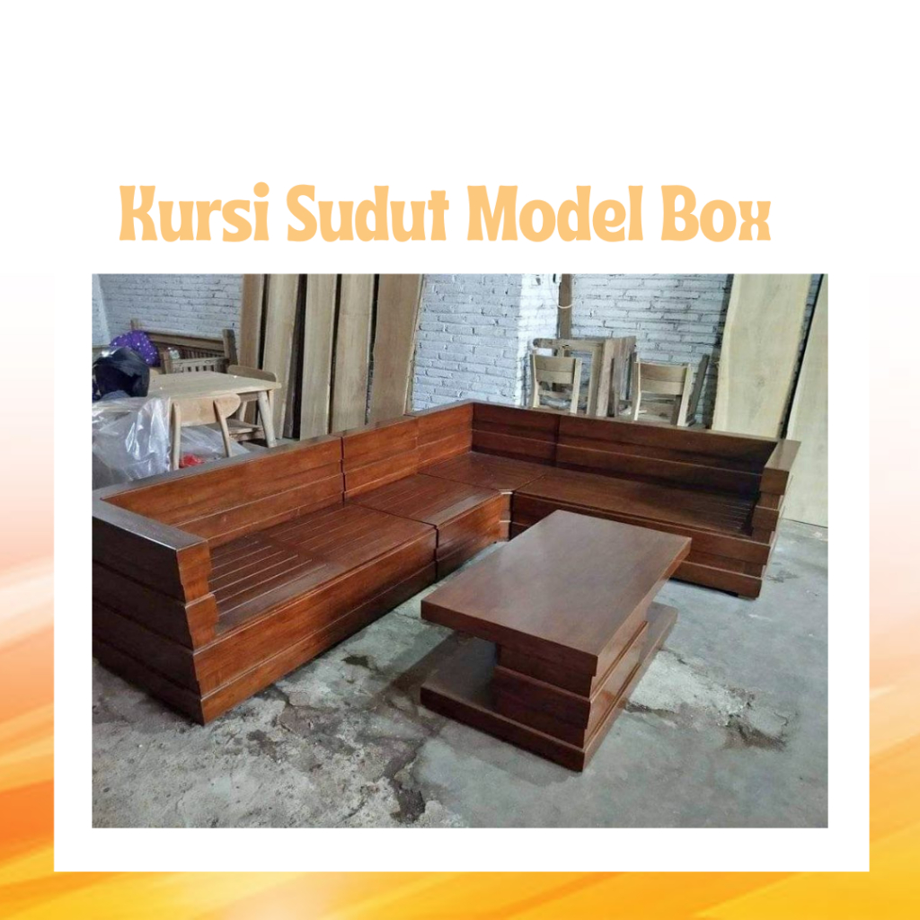 Jual Kursi Tamu / Kursi Sudut Minimalis Model Box Kayu Jati Solid ...