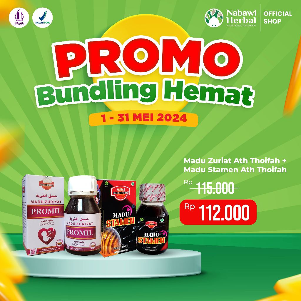 Jual PAKET PROMIL - Madu Zuriyat Ath Thoifah Plus Madu Stamen Pria ...