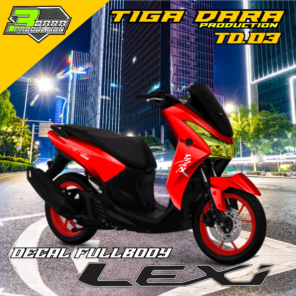Jual (Cod) Decal Lexi Full Body Baru Stiker Motor Yamaha Lexi Decal Full Body Desain Polos TD.03 ...