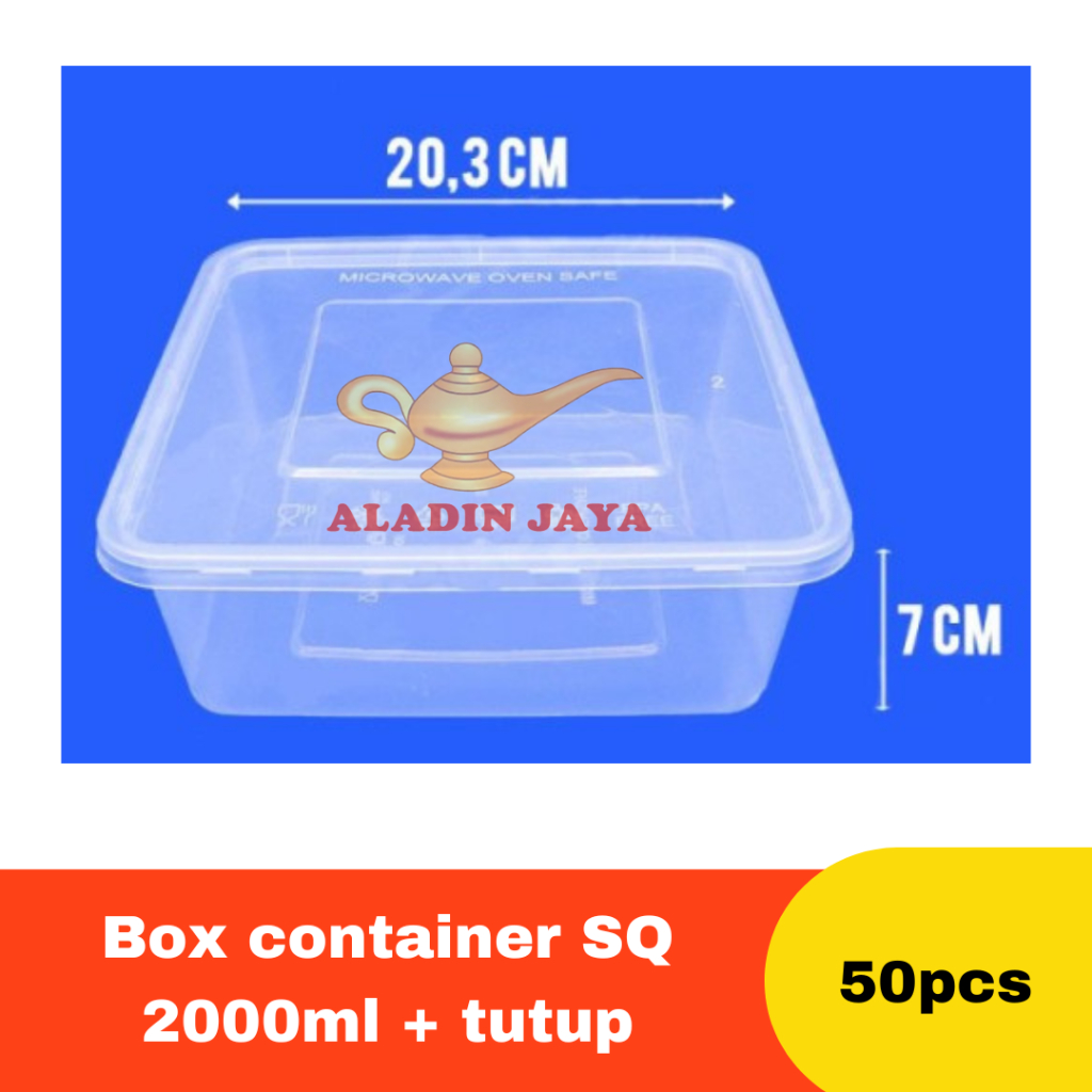 Jual Box container SQ 2000ml + tutup (isi 50pcs) | Shopee Indonesia