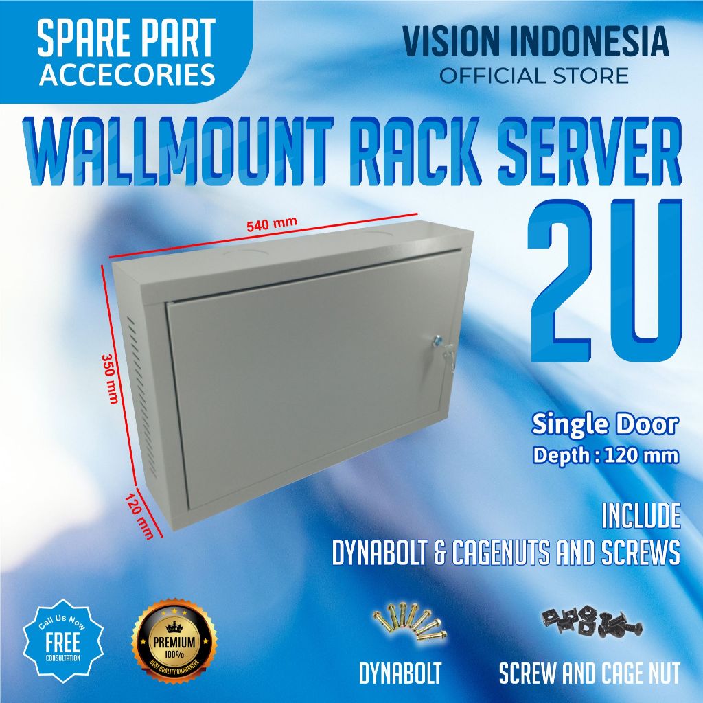 Jual Wallmount Rack Server 2U, Rak Server Single Door 2U | Shopee Indonesia