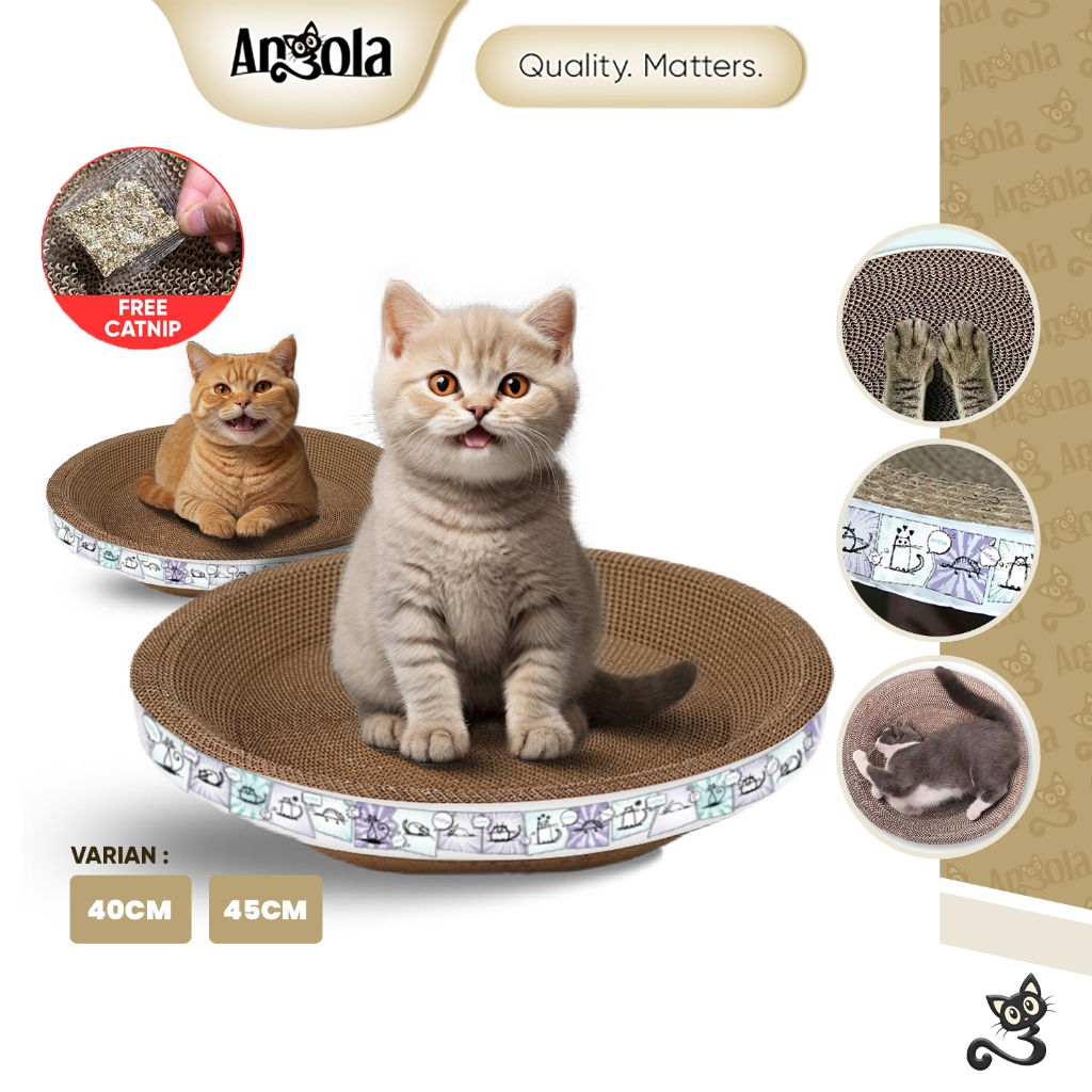 Jual ANGOLA Garukan Kucing Bulat M11/M14 Pet Scratcher Board 2IN1 ...