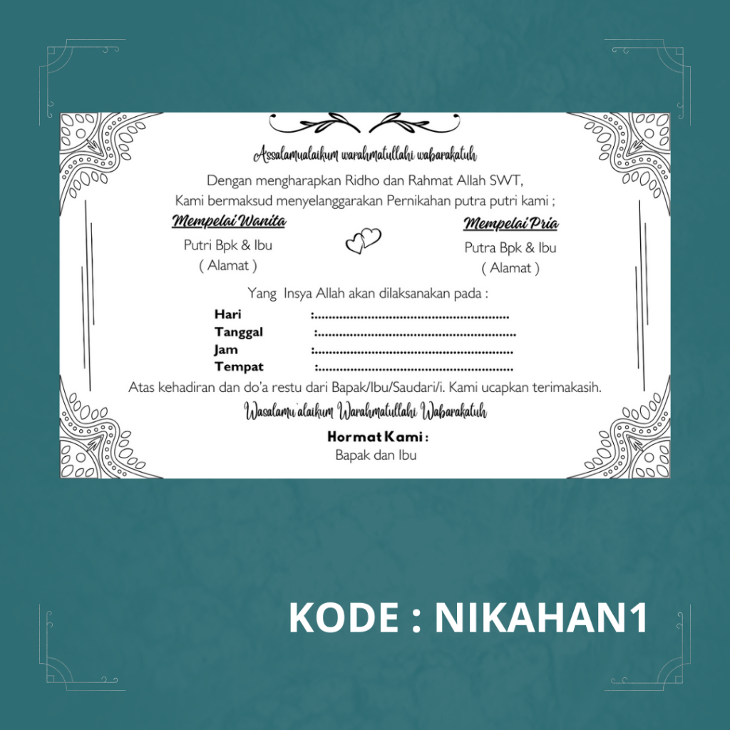 Jual Undangan nikahan untuk besek / punjungan / nasi kotak | Shopee ...