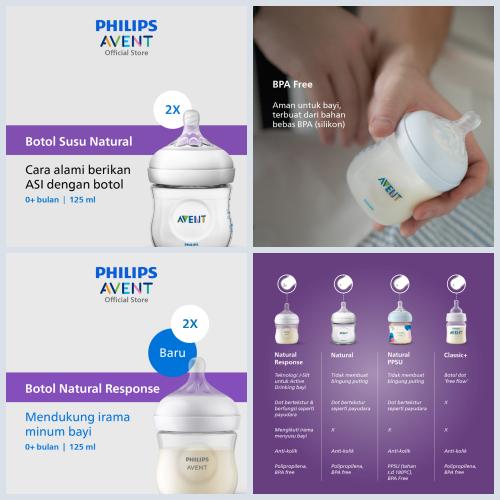 Jual BOTOL AVENT NATURAL 125ML / 125 ML TWIN BENING ISI 2pcs / AVENT ...