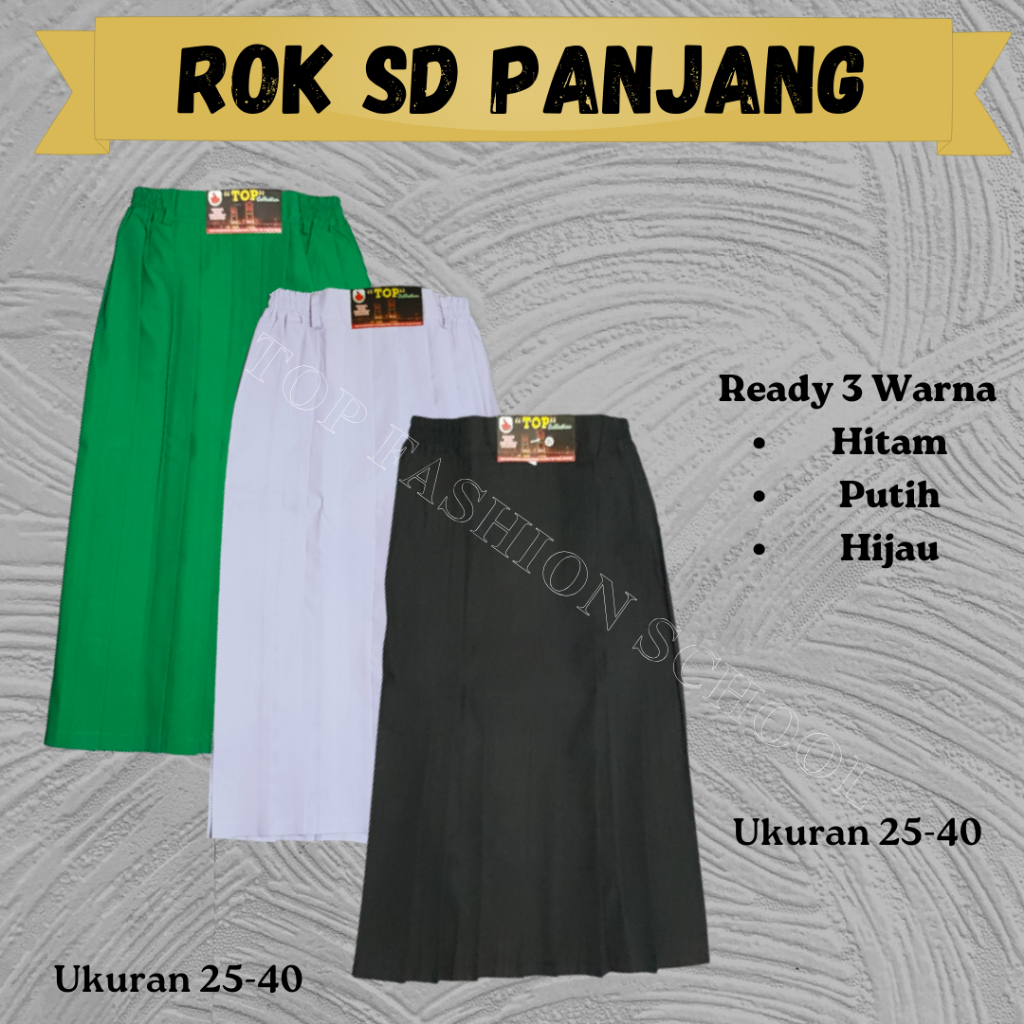 Jual ROK SD PANJANG HITAM PUTIH HIJAU | Shopee Indonesia