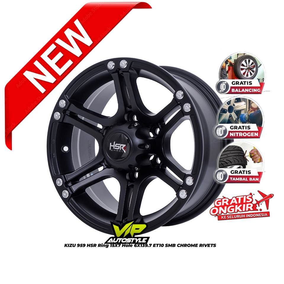 Jual Pelek Mobil Velg Modifikasi Racing Untuk R14 Ring 14 HSR KIZU Lubang 6 Strada Dmax Fortuner ...