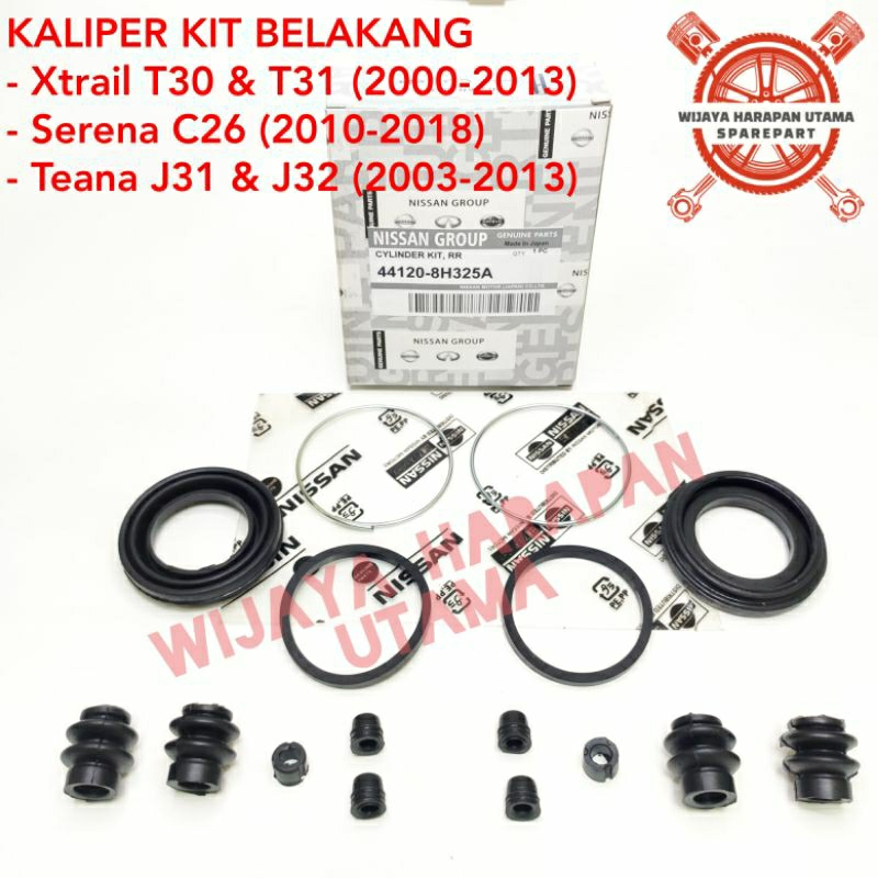Jual Kaliper Kit Karet Seal Sil Rem Cakram Belakang Xtrail T30 T31 Serena C26 Teana Original ...