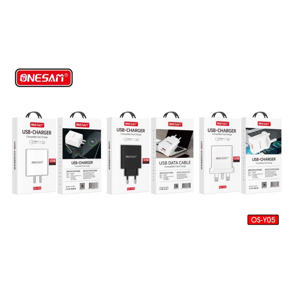 Jual ONESAM OS-Y05 POWER ADAPTER FAST CHARGER USB 18W | Shopee Indonesia