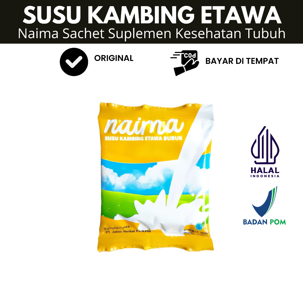 Jual Susu Kambing Etawa NAIMA Bubuk Sachet Plus Madu Propolis Bee ...