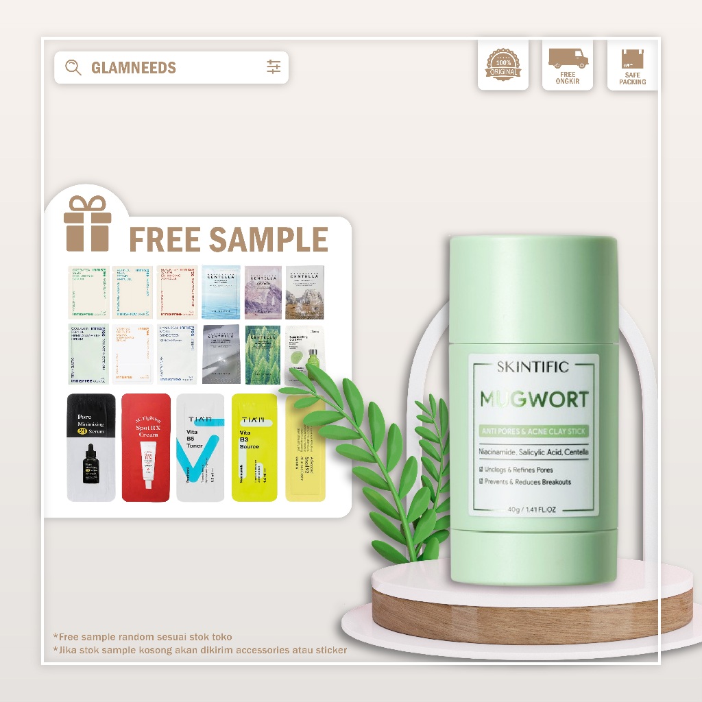 Jual SKINTIFIC Mugwort Anti Pores And Acne Clay Stick Mask 40g | Shopee ...