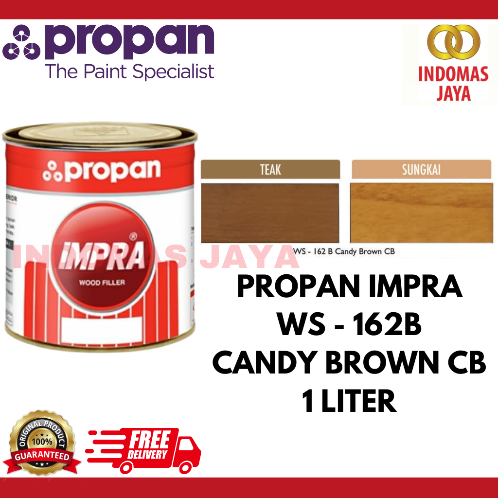Jual Propan Impra Woodstain Wood Stain WS-162B Candy Brown CB 1 Liter | Shopee Indonesia