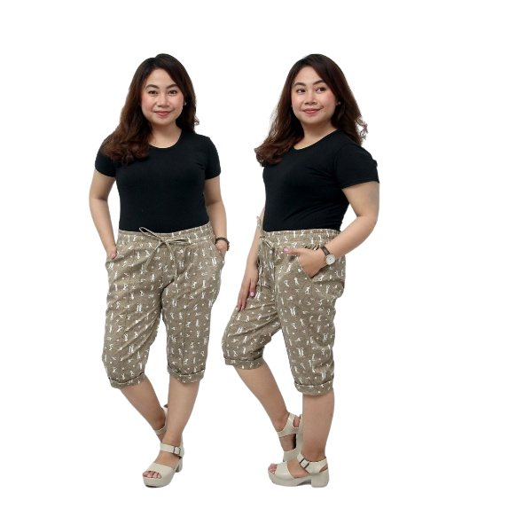 Jual Putri Nasya - Celana Big Size Pendek 7/8 Ukuran 8L,6L,5L,4L,2L,XL,S fit to L | Shopee Indonesia