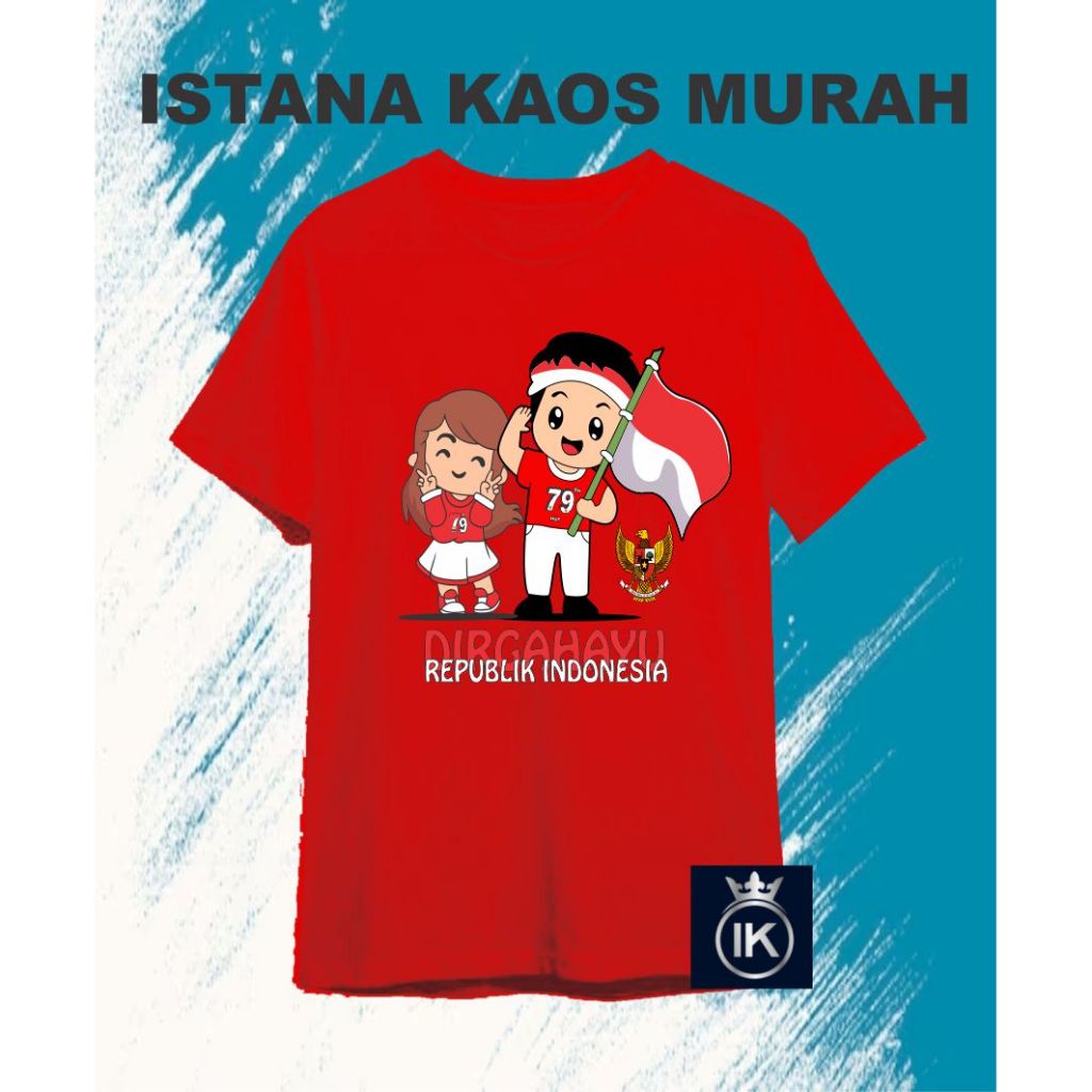 Jual BELI 10 BONUS 1 BAJU KAKAK ADIK PENGIBAR BENDERA DEWASA/KAOS HUT ...