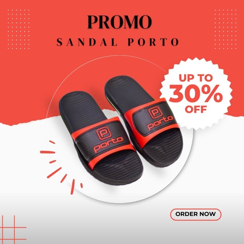 Jual SANDAL SELOP ANTI SLIP PORTO TERMURAH!!! (Warna:Merah Hitam ...