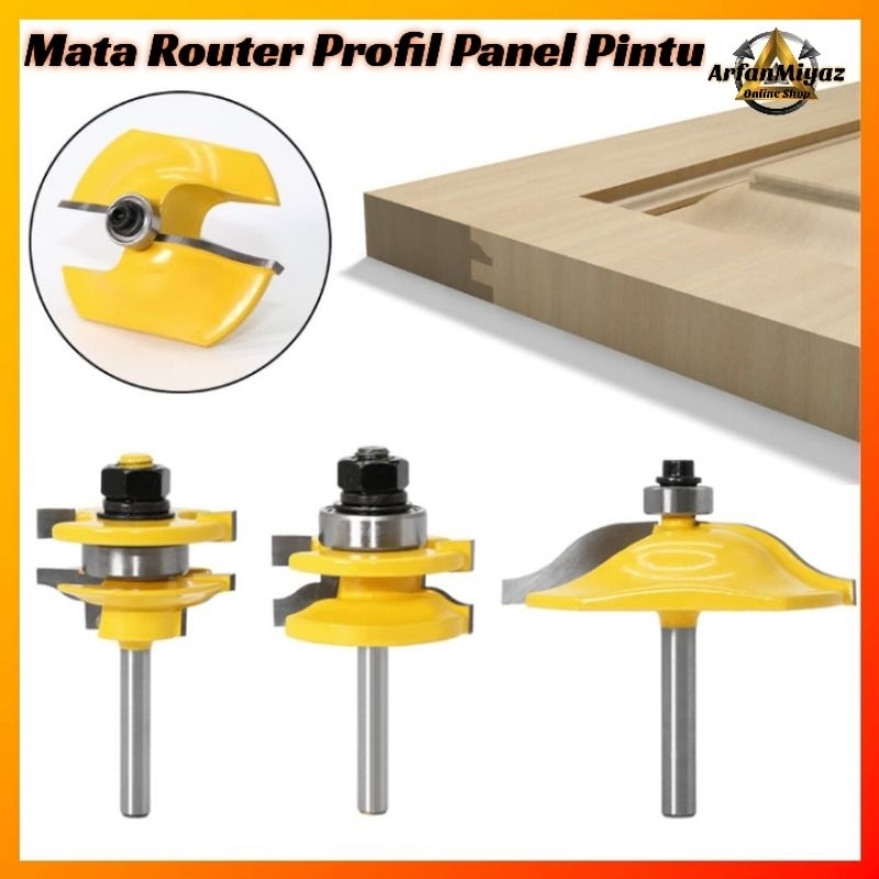 Jual Mata Pisau Router Profil Panel Pintu Shank 6,35mm Raised Door ...