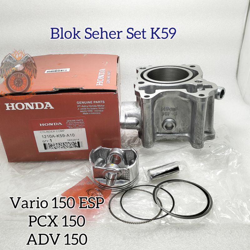 Jual CYLINDER BLOK SEHER PISTON RING SET KOMPLIT HONDA K59 ASLI ORIGINAL VARIO 150 ESP PCX 150 ...