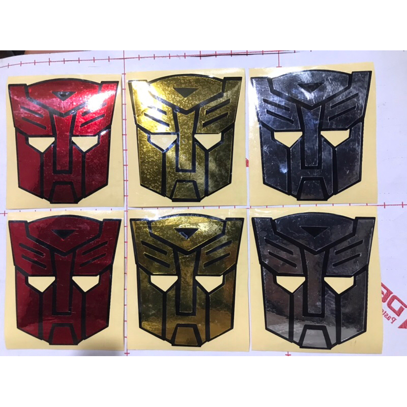 Jual sticker transformer stiker cutting transformer tumpuk 2 warna ...