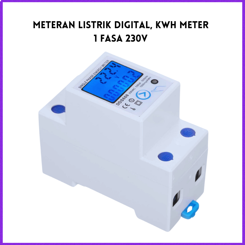 Jual COD Aideepen Meteran Listrik Digital Din Rail kWh Meter Single Phase 230V / kwh digital ...
