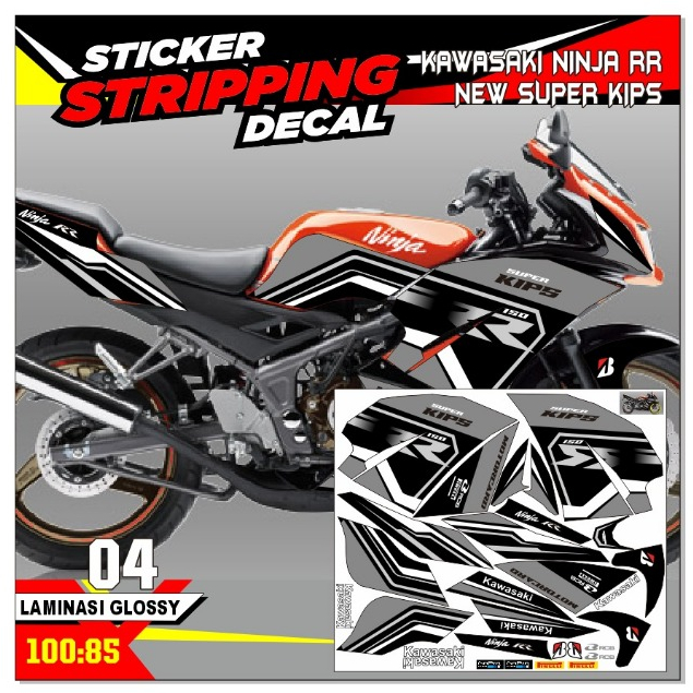 Jual Sticker Striping Kawasaki Ninja RR Super Kips 2015 Variasi QSA06 ...