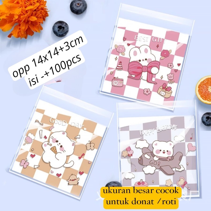 Jual 100PCS plastik opp roti bakpao 14x14 thank you plastik opp roti ...