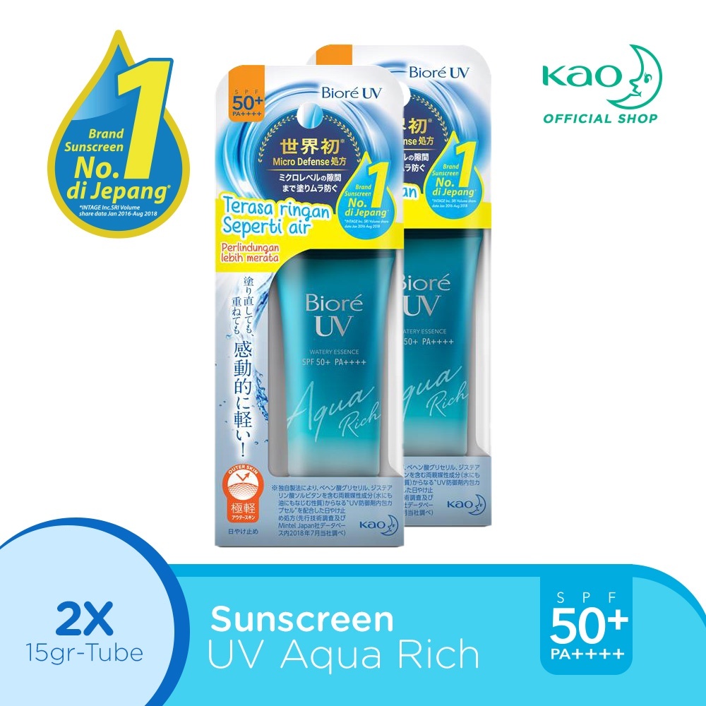 Jual Biore UV Aqua Rich Sunscreen Melindungi Kulit Watery Essence SPF ...