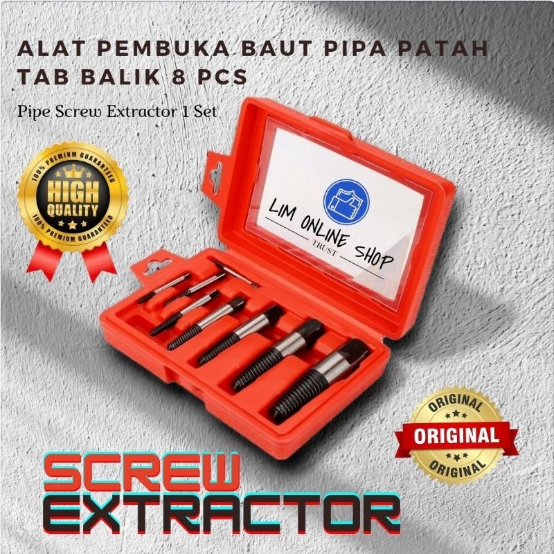 Jual Pipe Tap Screw Extractor 8 Pcs Alat Pembuka Baut / Pipa Patah ...