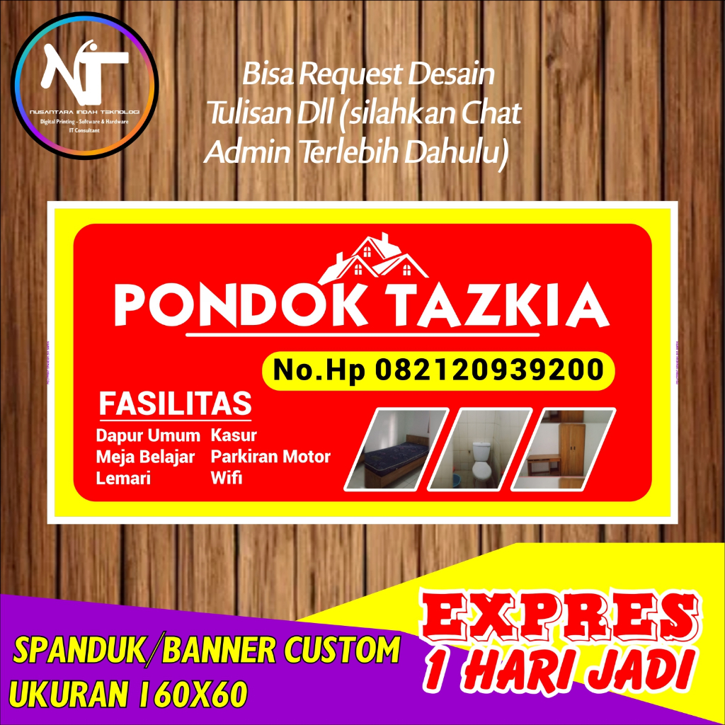 Jual Cetak Spanduk Kosan / Banner Kost Ukuran 160x60 cm | Bahan Flexi ...